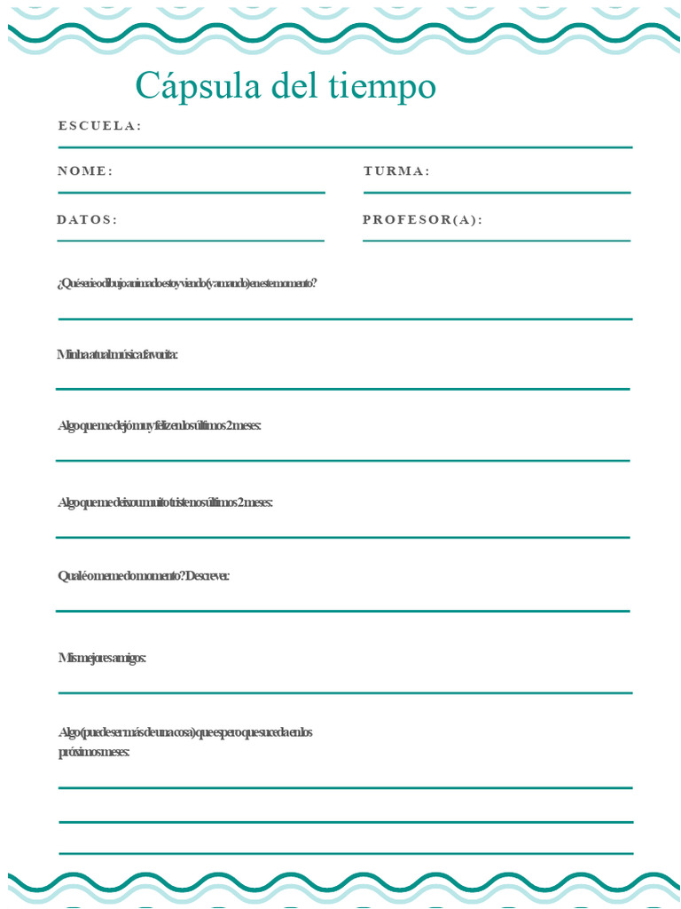 Cápsula del Tiempo: Reflexiones Personales | PDF