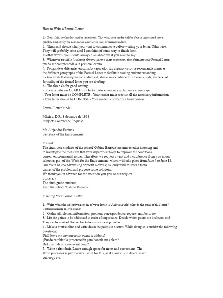 How To Write A Formal Letter | PDF | Memorandum