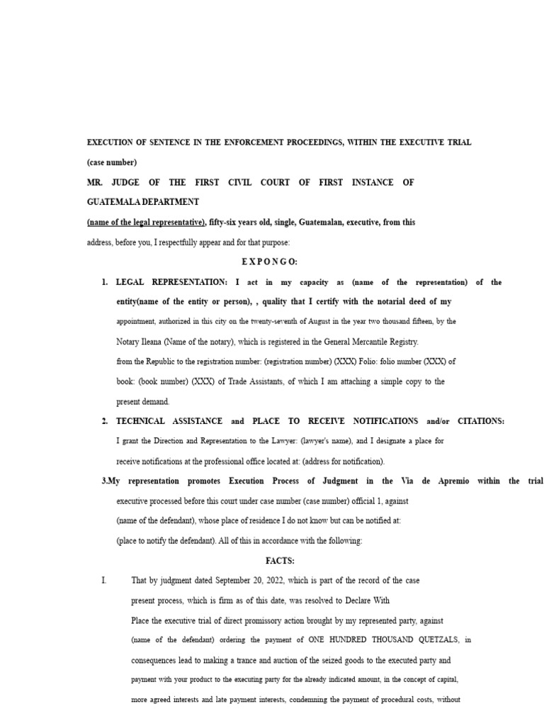 Memorandum of Request For Execution of Judgment | PDF | Judgment (Law) | Common Law