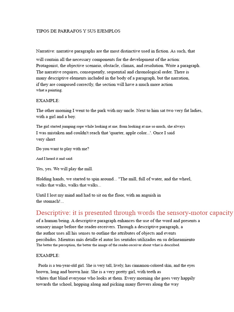 Types of Paragraphs and Their Examples | PDF