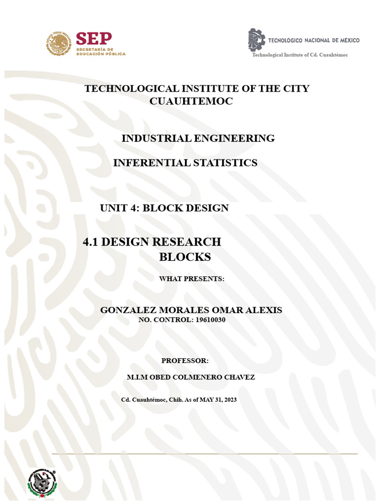 4.1 BLOCK DESIGN RESEARCH | PDF | Analysis Of Variance | Variance