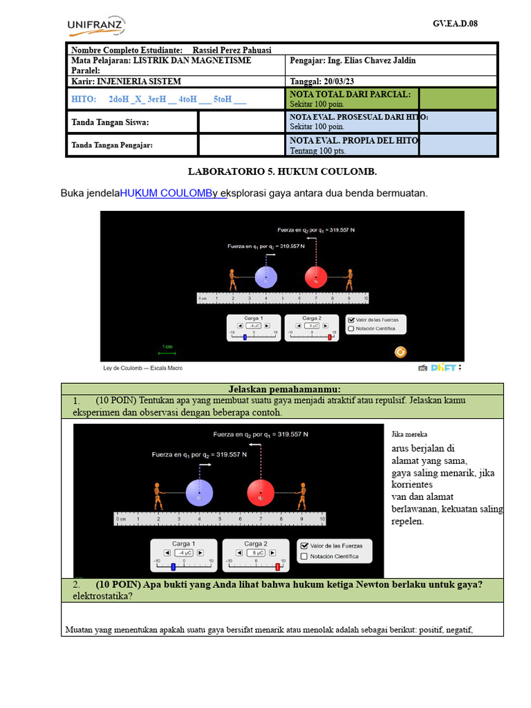 Lab 5 Hukum Coulomb | PDF