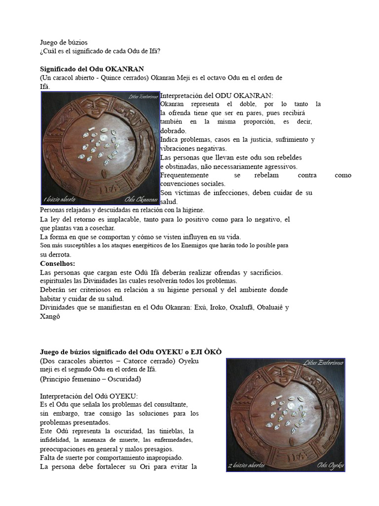 Significado de los Odu en Ifá | PDF
