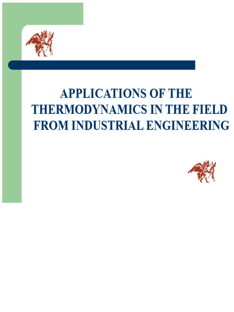 Applications of Thermodynamics in The Field of Industrial Engineering ...