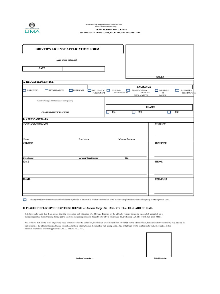 Driver's License Application Form Guide | PDF | Driver's License | Justice