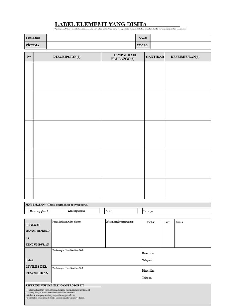 LABEL UNTUK BARANG YANG DISITA DAN RANTAI KEAMANAN | PDF