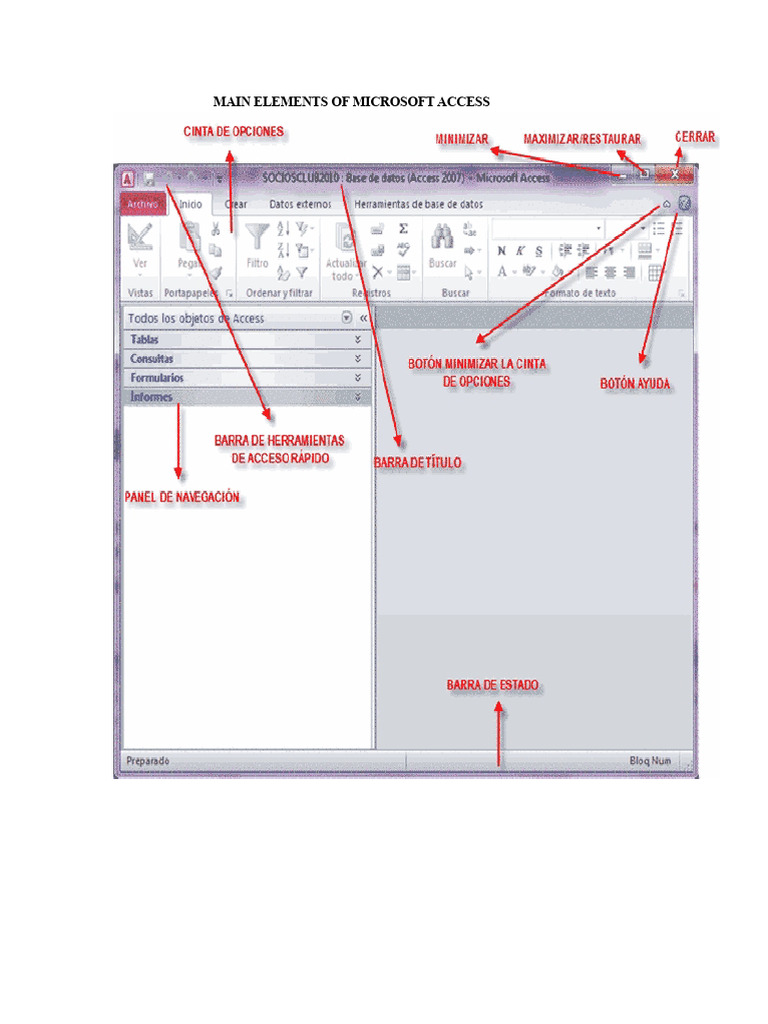 Main Elements of Microsoft Access | PDF