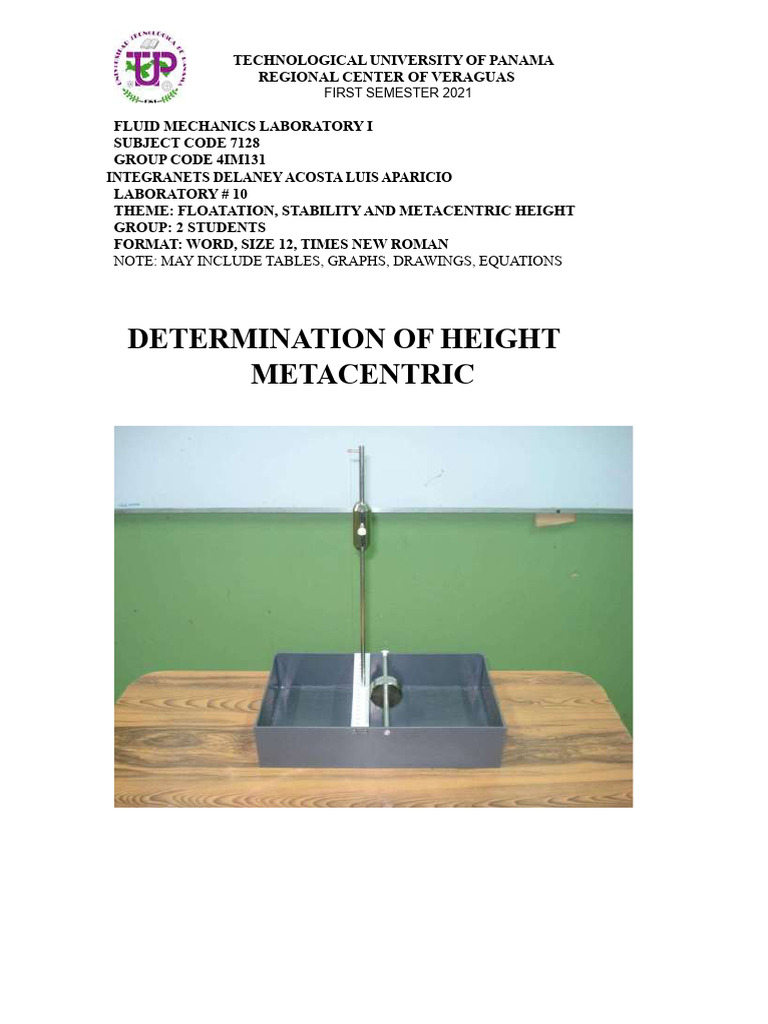 Fluid Mechanics Lab_11 (1) r | PDF | Buoyancy | Classical Mechanics
