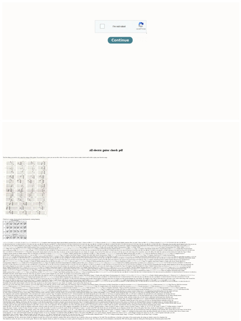 All Electric Guitar Chords Guide | PDF | Chord (Music) | Celtic Musical ...