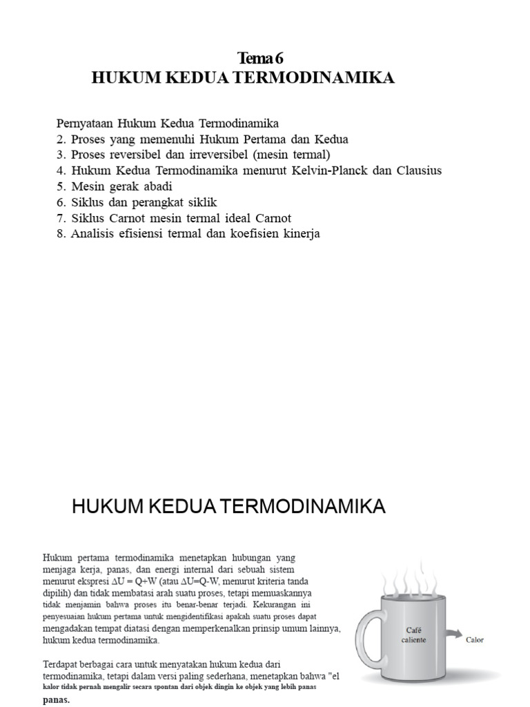 Hukum Kedua Termodinamika dan Mesin Termal | PDF