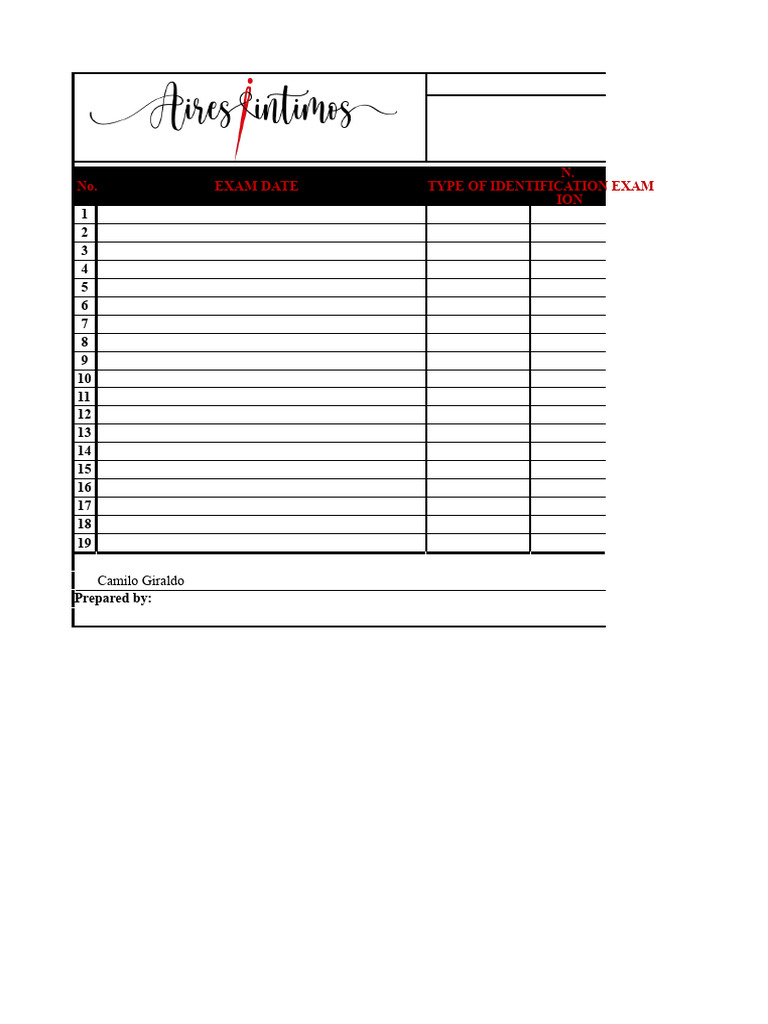 Medical Exam Tracking Format | PDF