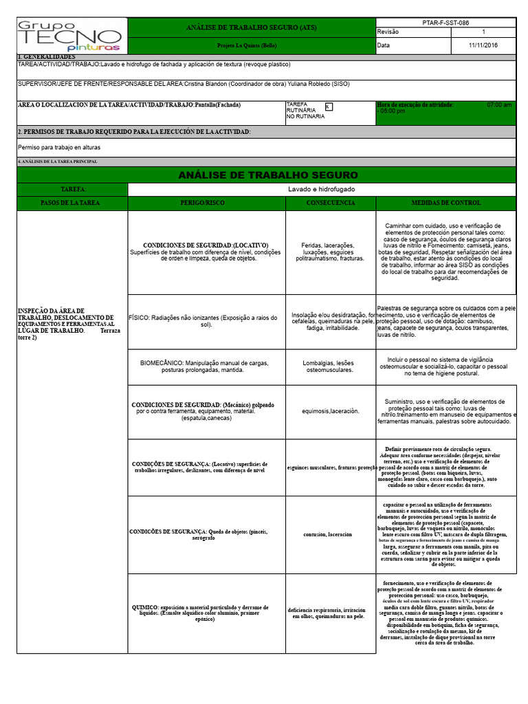 ATS LAVAGEM E REBOCO DE FACHADA - A QUINTA | PDF