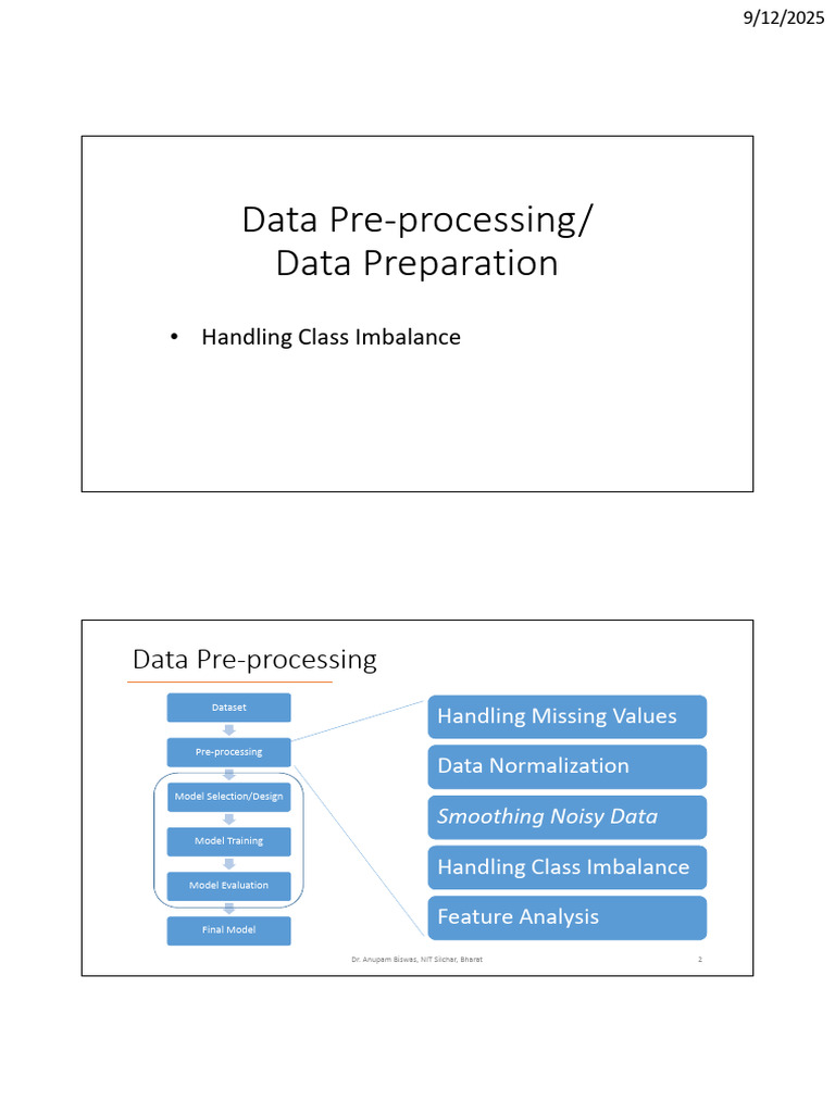 Class Imbalance in Data Pre-processing | PDF | Statistics | Machine ...