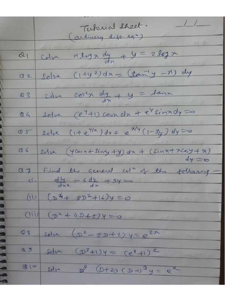 Unit 4 Tutorial Sheet | PDF