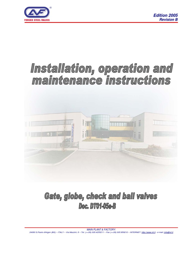 LVF Valve Installation & Maintenance Guide | PDF | Valve | Welding