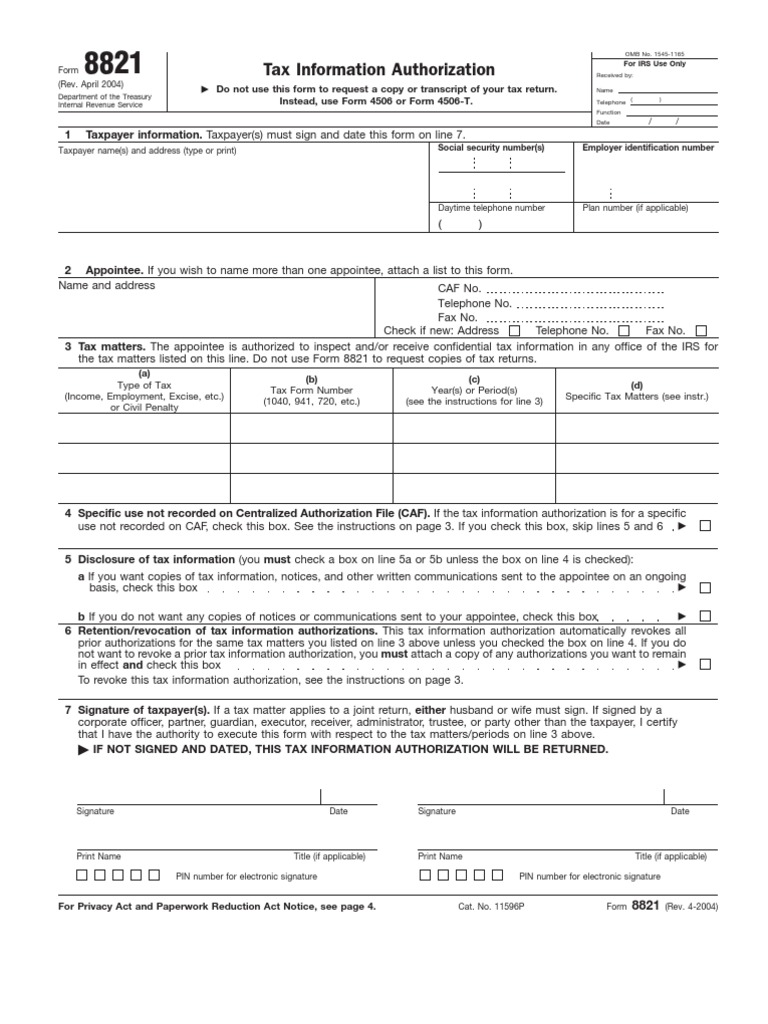 Form 8821 | PDF
