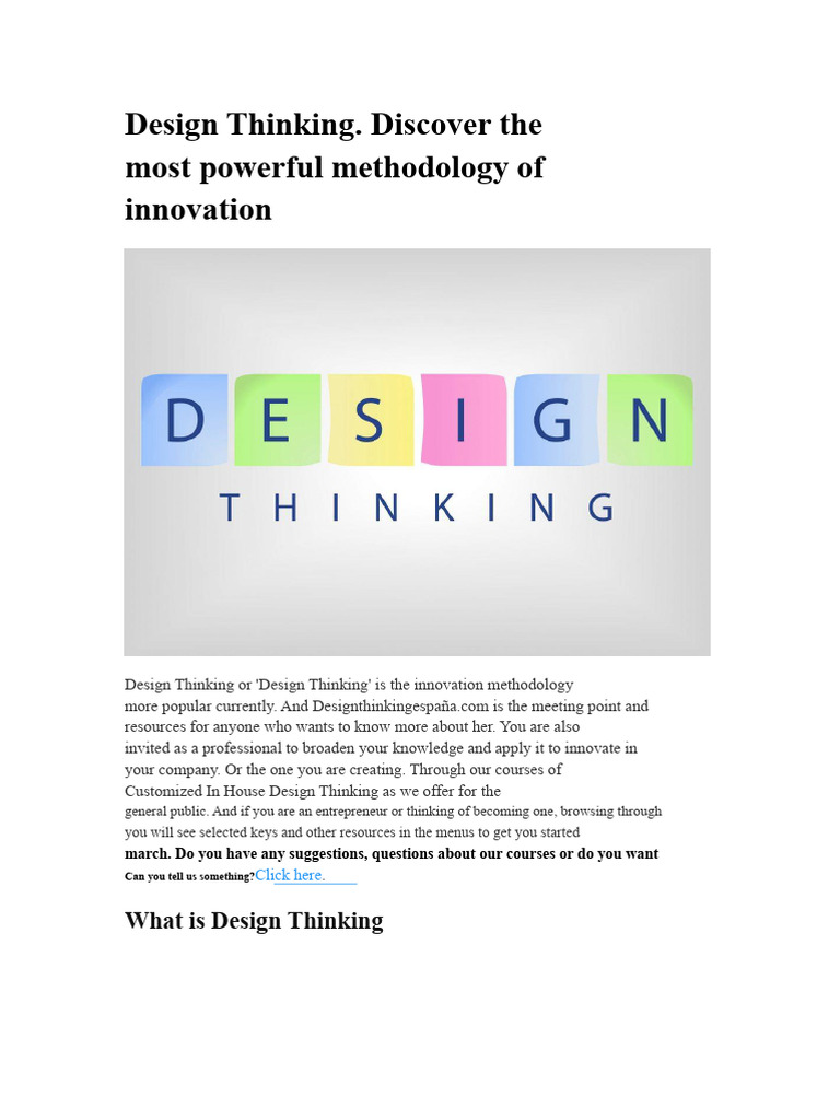 Design Thinking Methodology | PDF | Design Thinking | Design