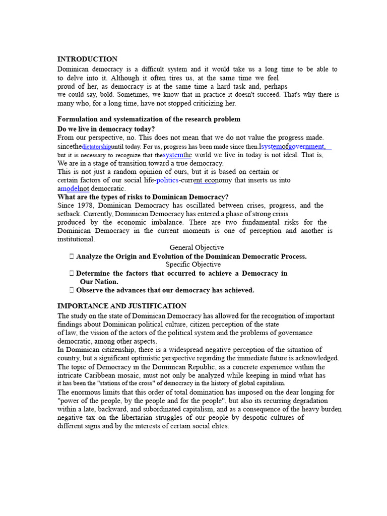 Dominican Democracy: Challenges and Evolution | PDF | Democracy ...