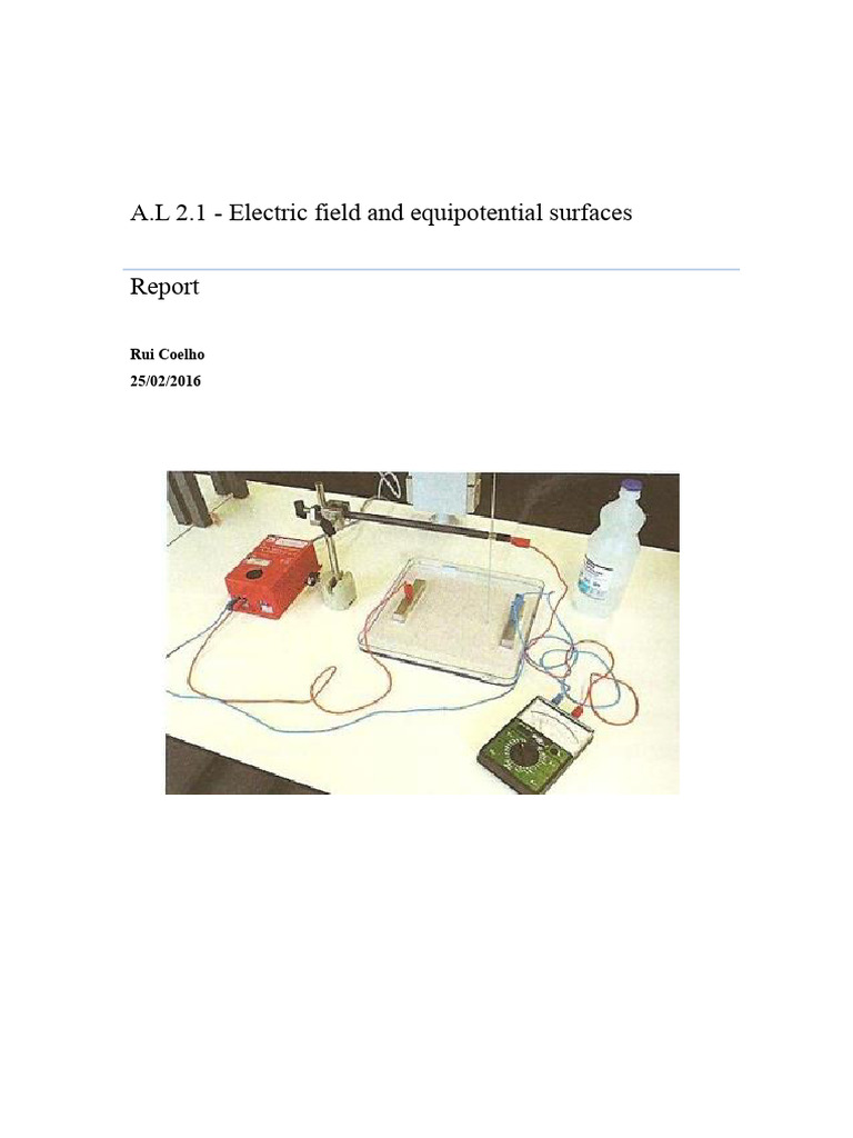 Report - A.L. 2-1 Electric Field and Equipotential Surfaces | PDF ...
