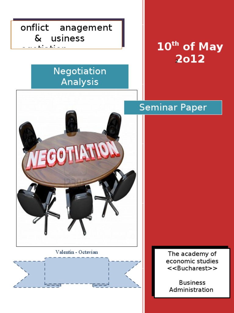 Navigating Cultural Differences in Negotiation: Analyzing a Conflict ...