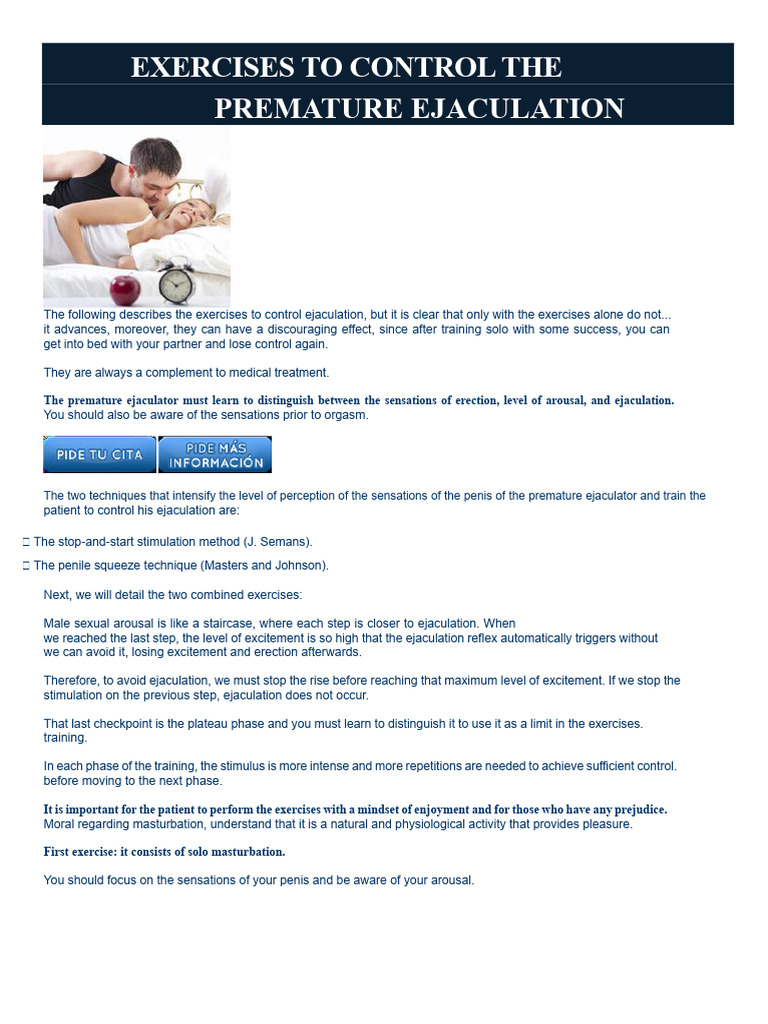 Exercises To Control Premature Ejaculation | PDF | Ejaculation | Masturbation
