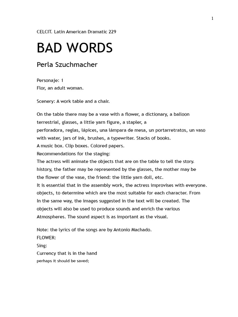 Bad Words - Perla Szuchmacher | PDF