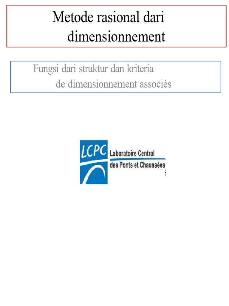 Metode Rasional untuk Dimensionnement Jalan | PDF