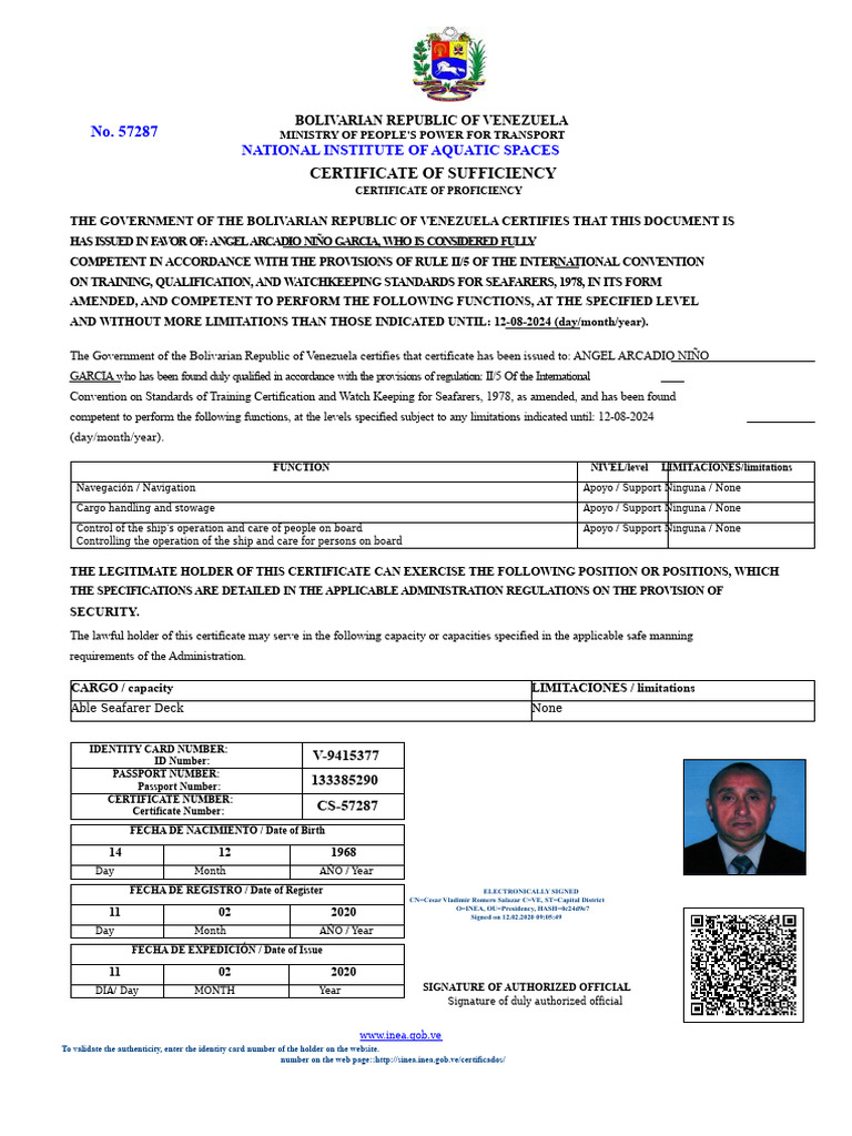 First Bridge Marine Proficiency Certificate | PDF | Sailor | Ships