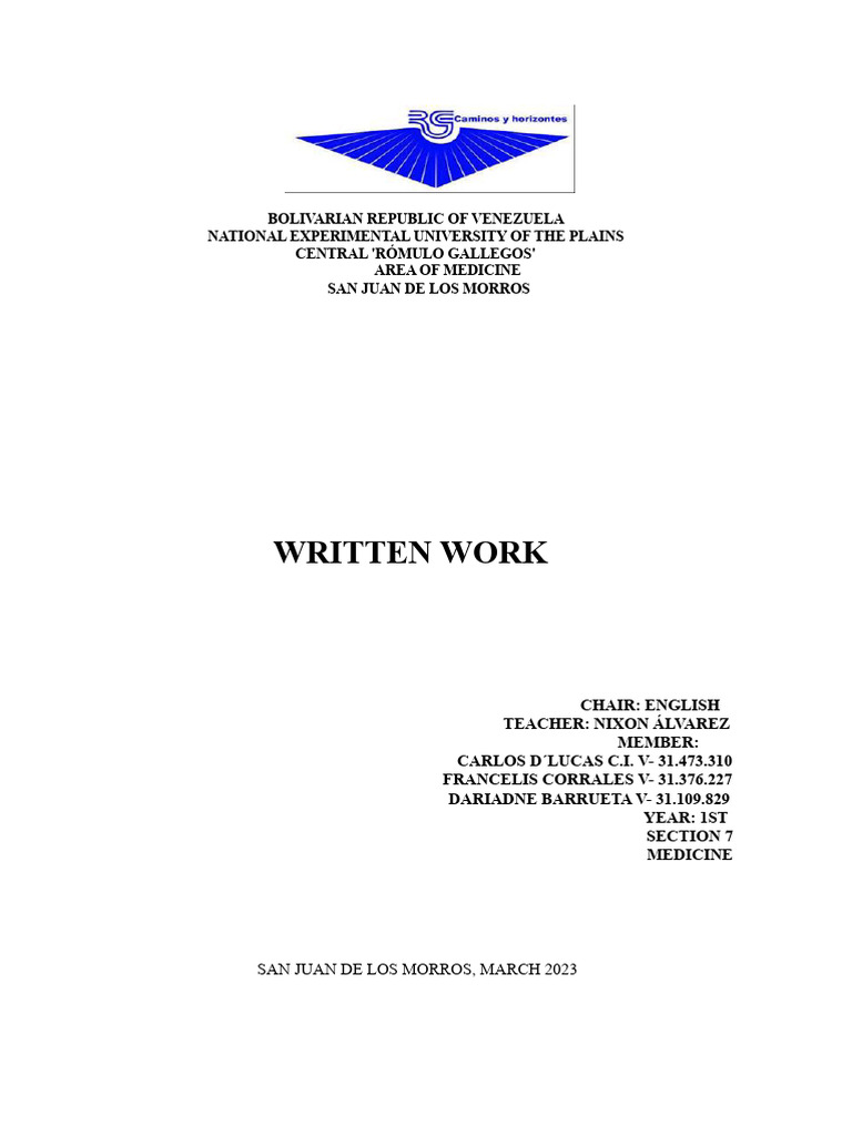 WORK II IN ENGLISH Microsoft Word | PDF | Verb | Grammatical Tense