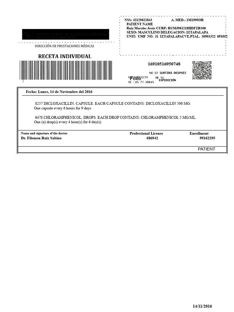 imss recipe | PDF