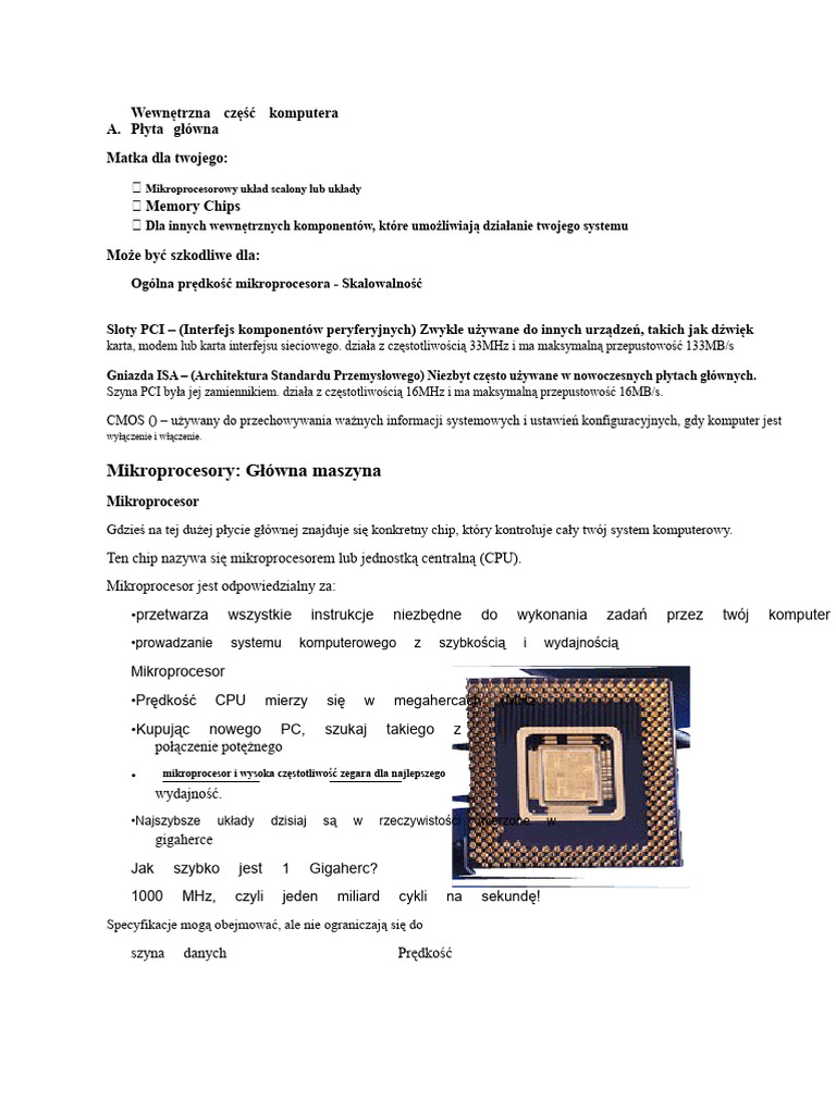 LO 1 Zidentyfikuj Komponenty Komputera | PDF