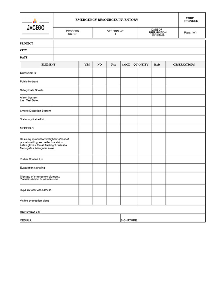 FT-SST-044 (Emergency Resources Inventory) | PDF