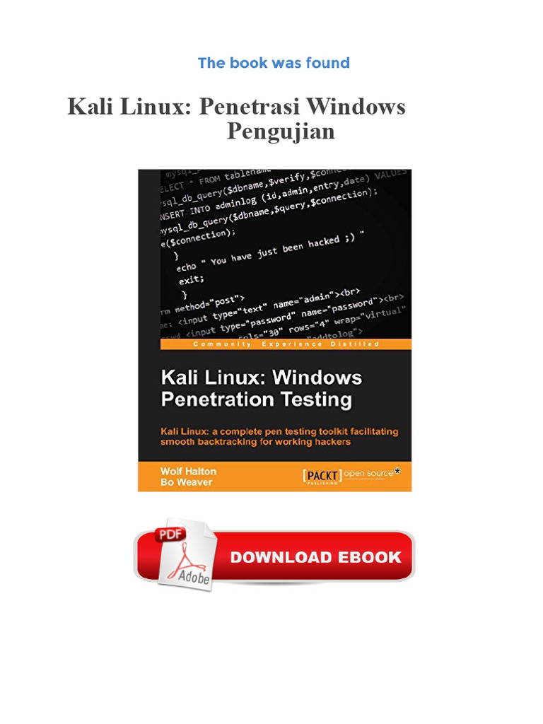 Kali Linux Pengujian Penetrasi Windows Ebooks Gratis PDF - pdf-1 | PDF