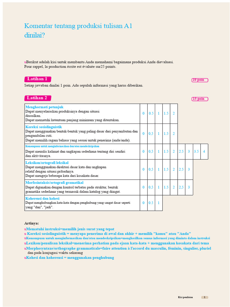 DELF_A1_tabel_evaluasi | PDF