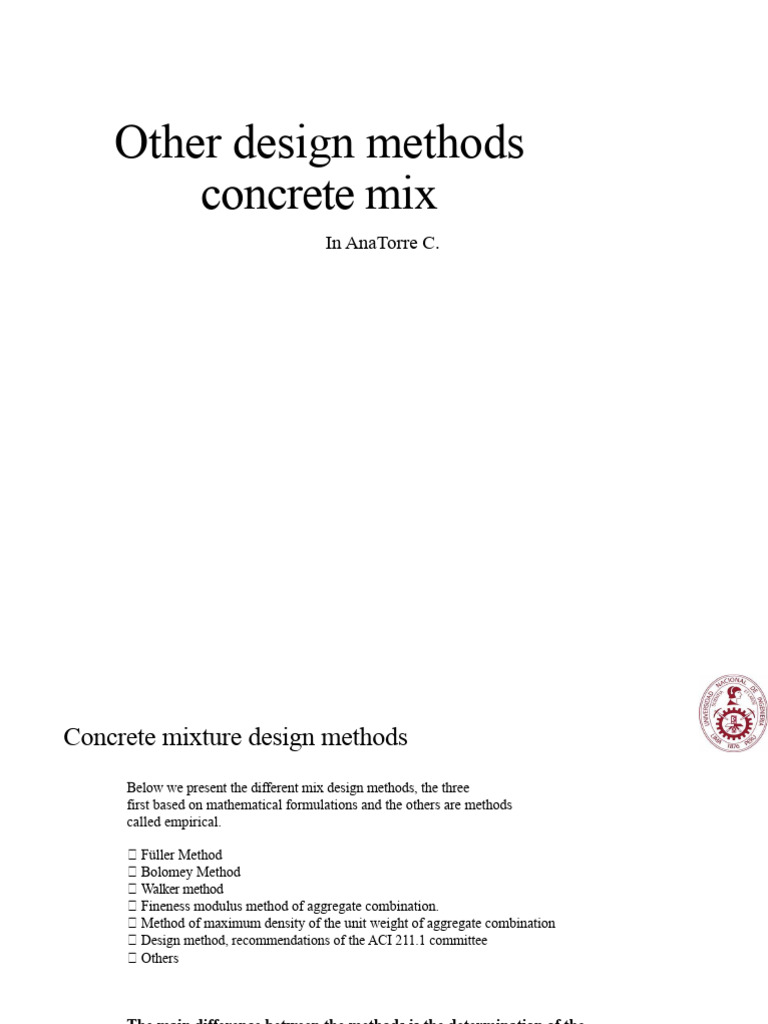 Concrete Mix Design Methods Overview | PDF | Concrete | Construction ...