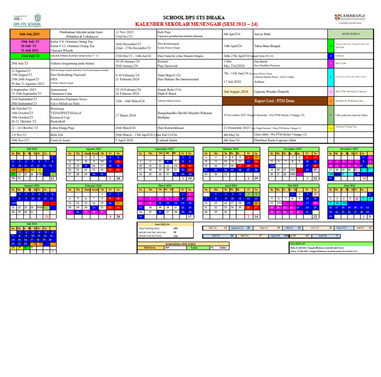 Kalender Sekolah DPS 2023-24 | PDF