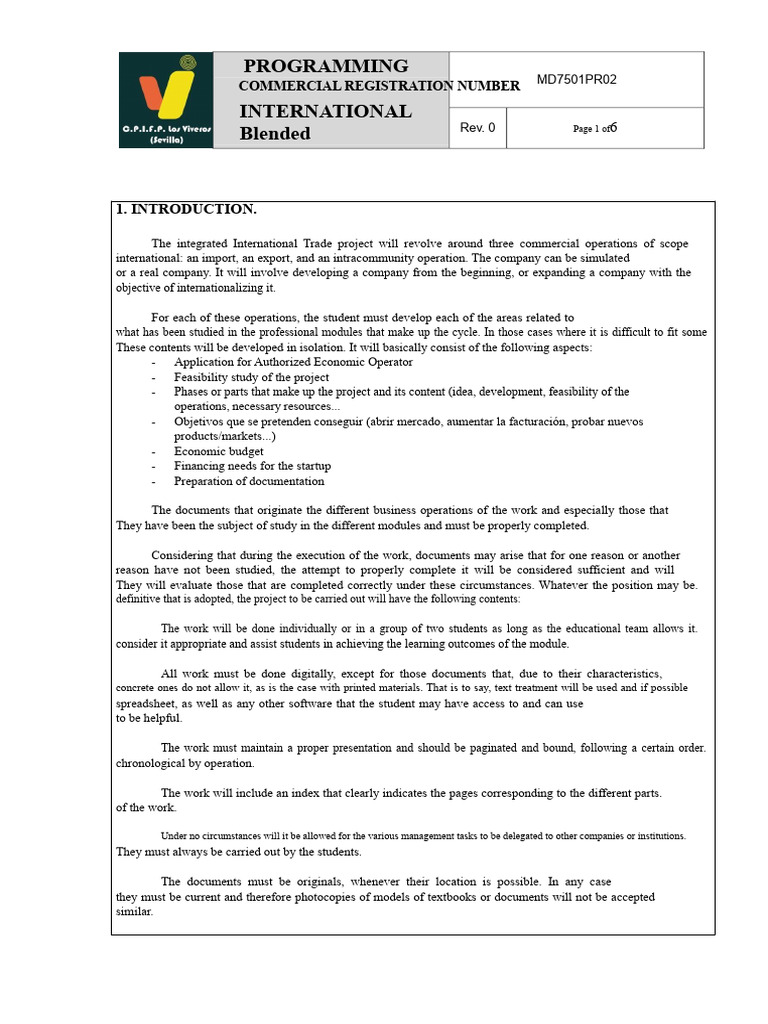 International Trade Project Script | PDF | Seville | Marketing