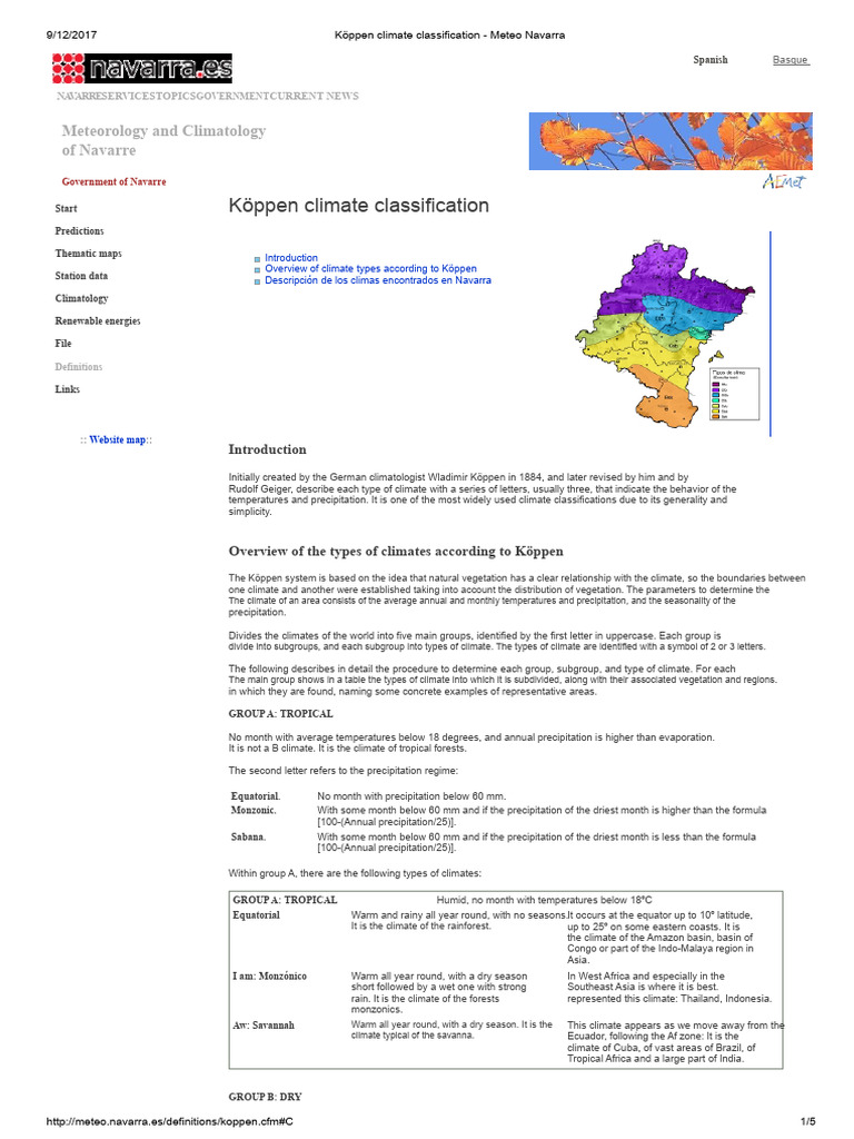 Köppen Climate Classification Overview | PDF | Temperate Climate ...