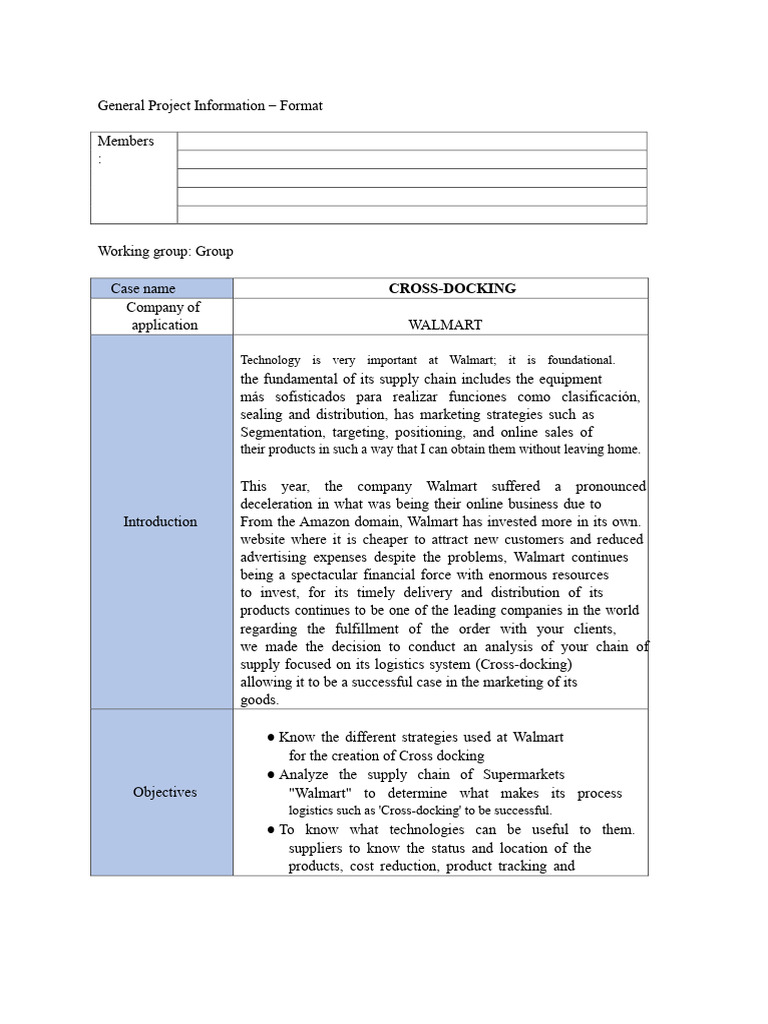 CROSS-DOCKING PROJECT FINAL 1-2_2419.docx | PDF | Walmart | Radio Frequency Identification