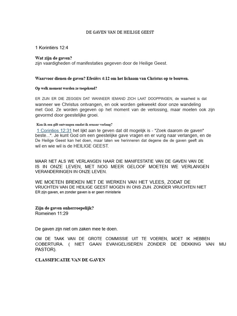 Classificatie Van de Gaven | PDF