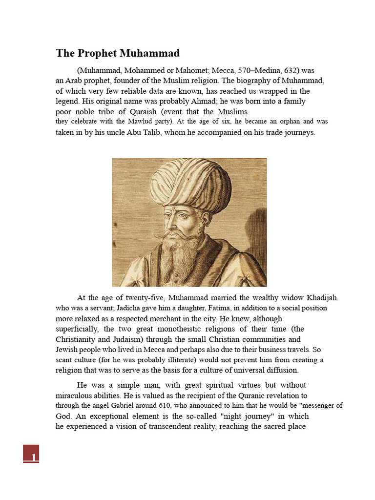 The Prophet Muhammad | PDF | Muhammad | Prophets And Messengers In Islam