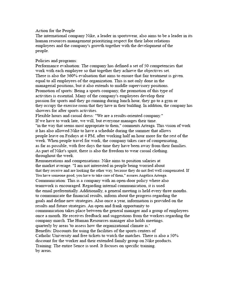 Nike Human Resources | PDF | Human Resources | Employment