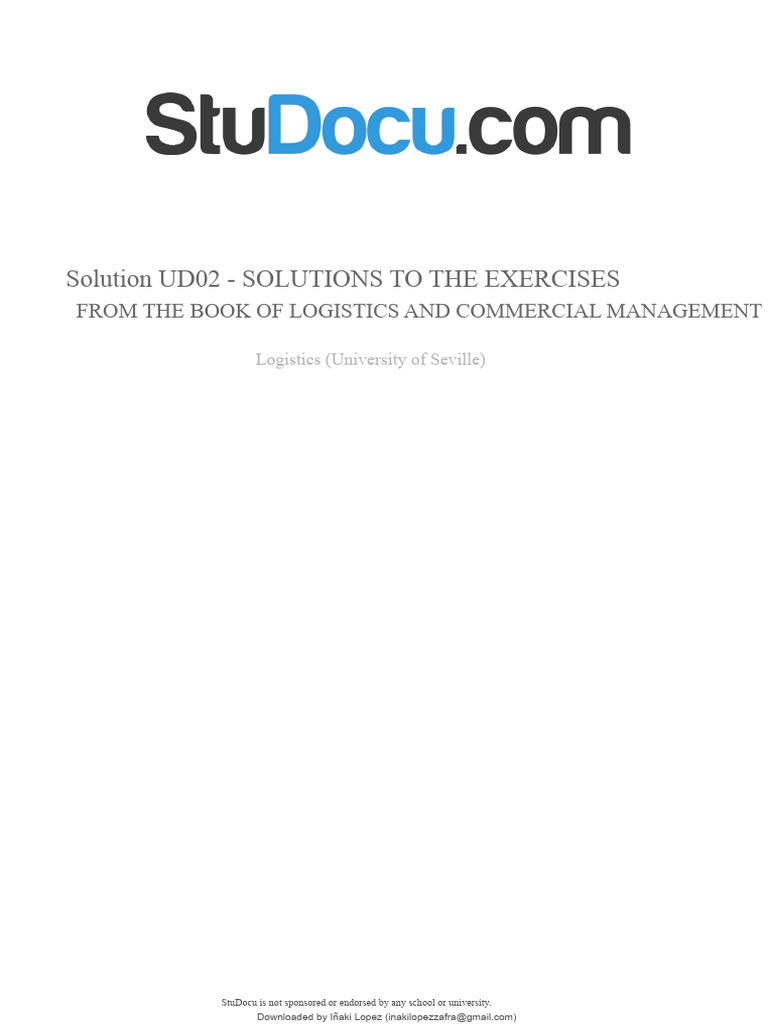 Solution Manual UD2 Logistics and Commercial Management | PDF | Prices ...