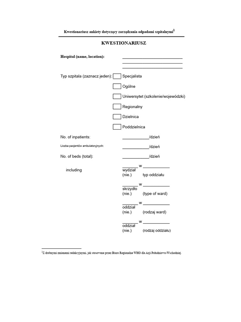 Kwestionariusz | PDF