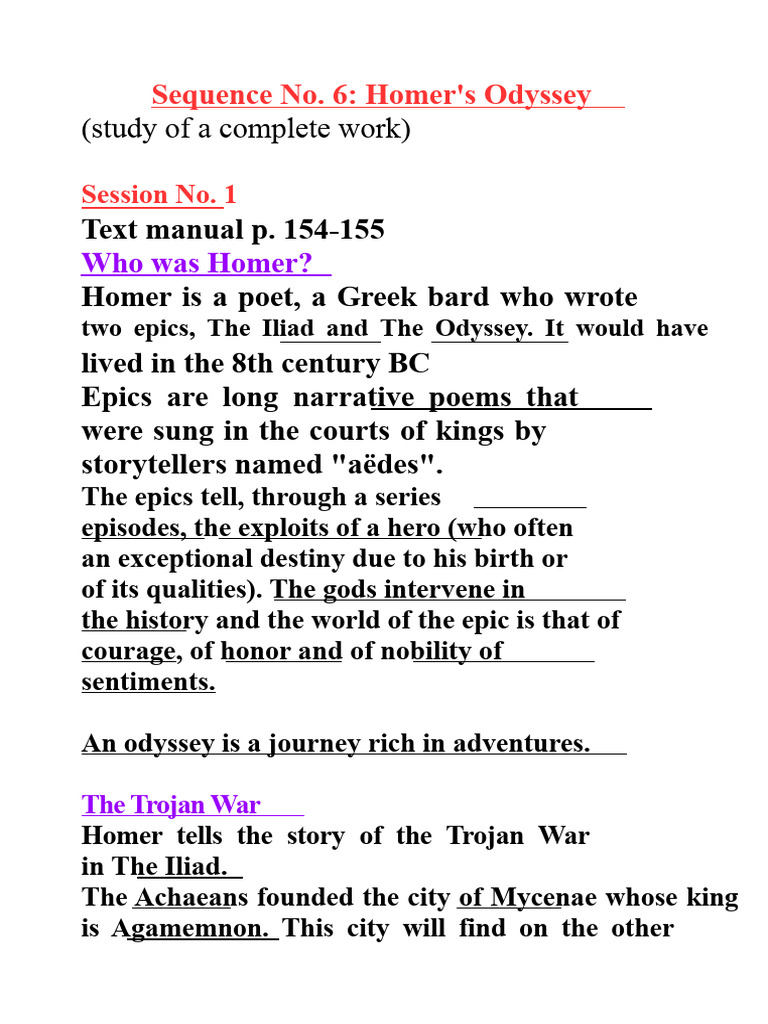 The Odyssey | PDF | Odyssey | Homer