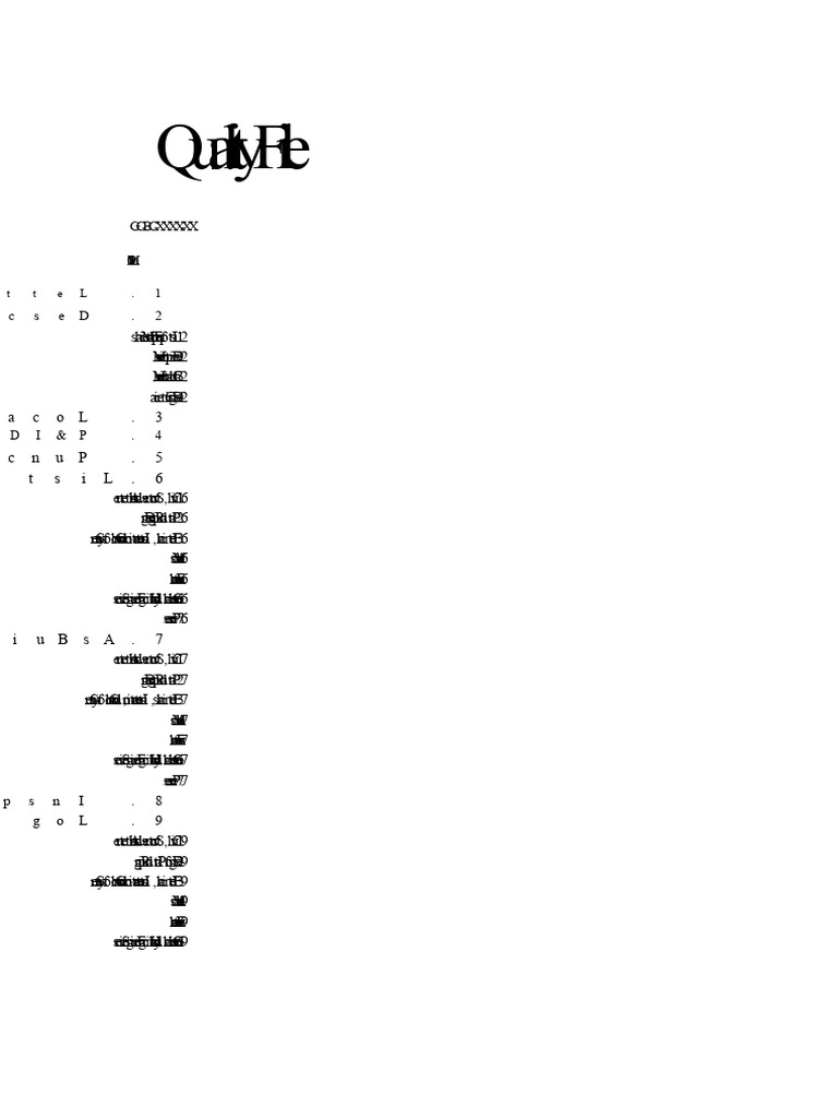 Quality File Index | PDF | Quality