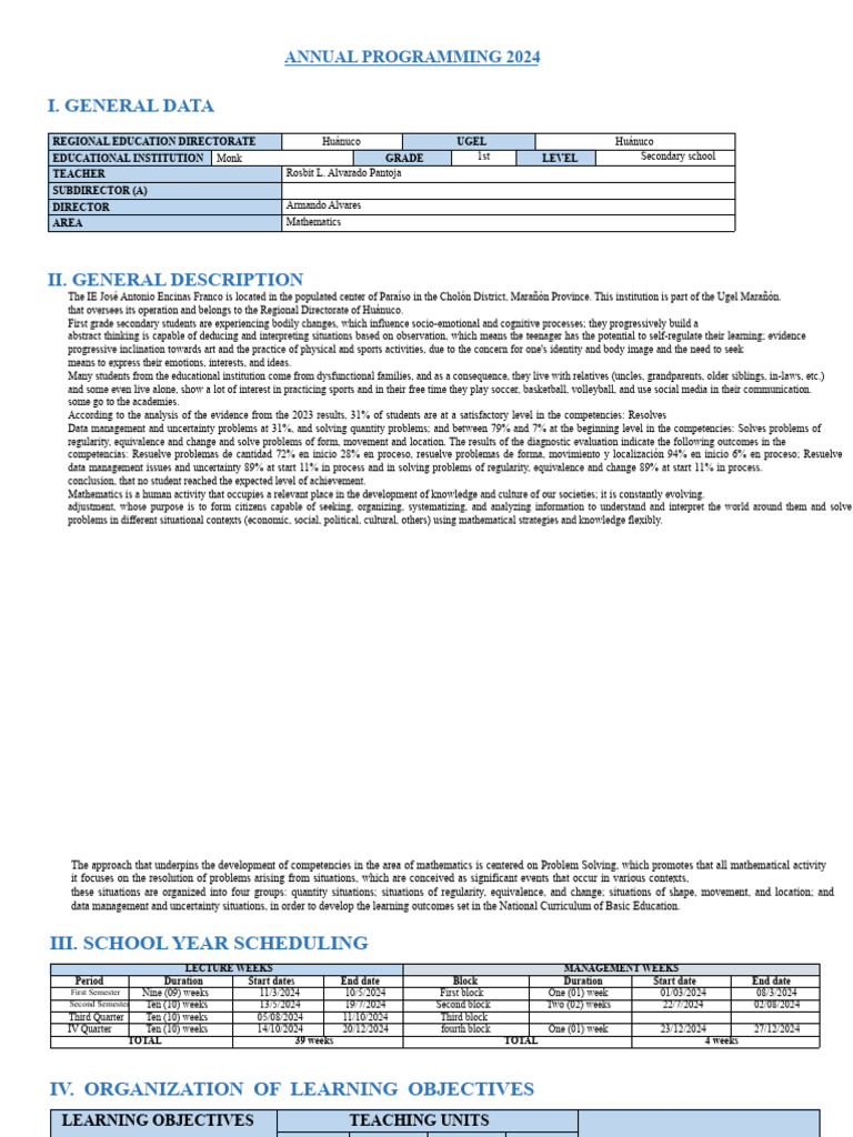 Annual Programming 2024 | PDF | Algebra | Numbers