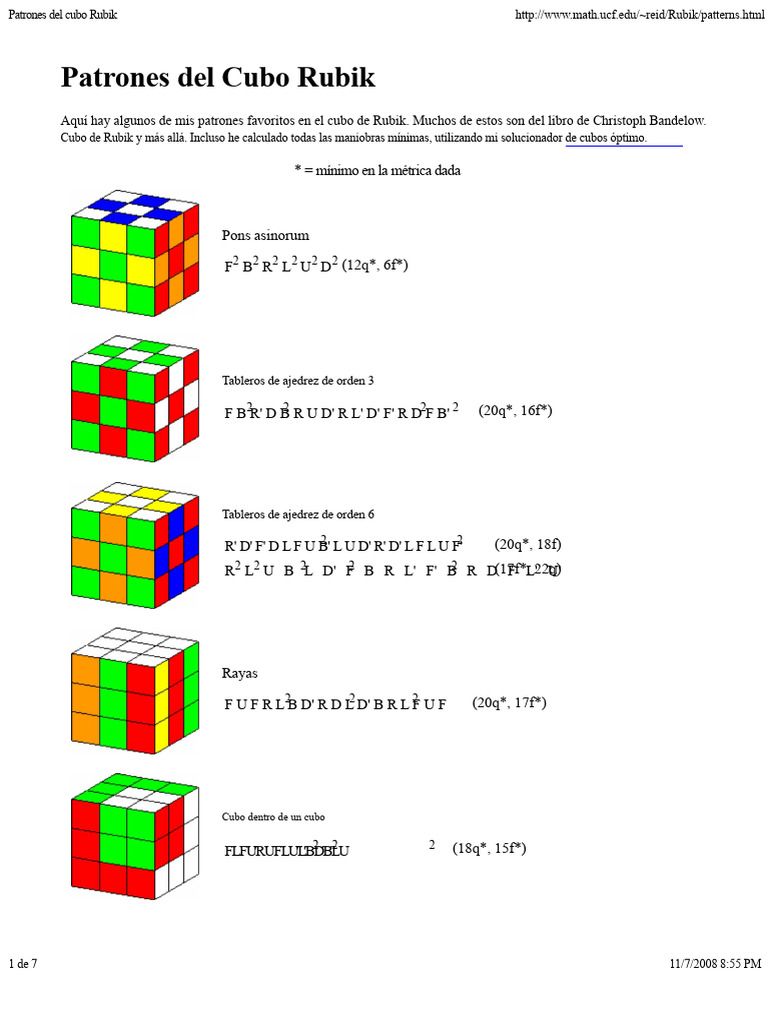 Patrones creativos del Cubo Rubik | PDF | Matemáticas recreativas ...