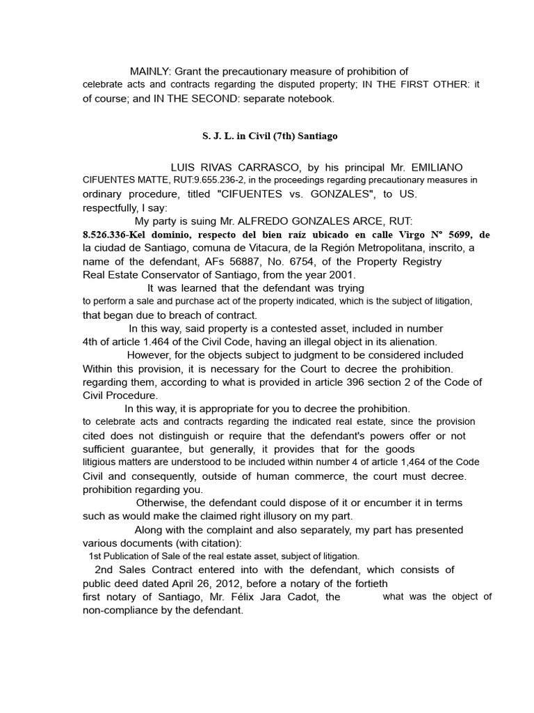 Precautionary Measure | PDF | Lawsuit | Justice