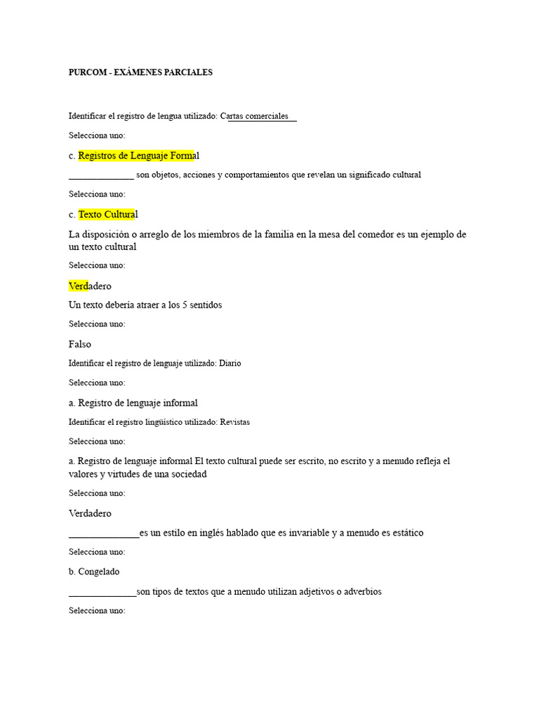 Módulo 1 Examen de Purcom | PDF | Lingüística | Comunicación